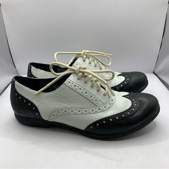 Born | Shoes | Born Ashleigh Wingtip Oxford Shoes White Black Size 7m ...